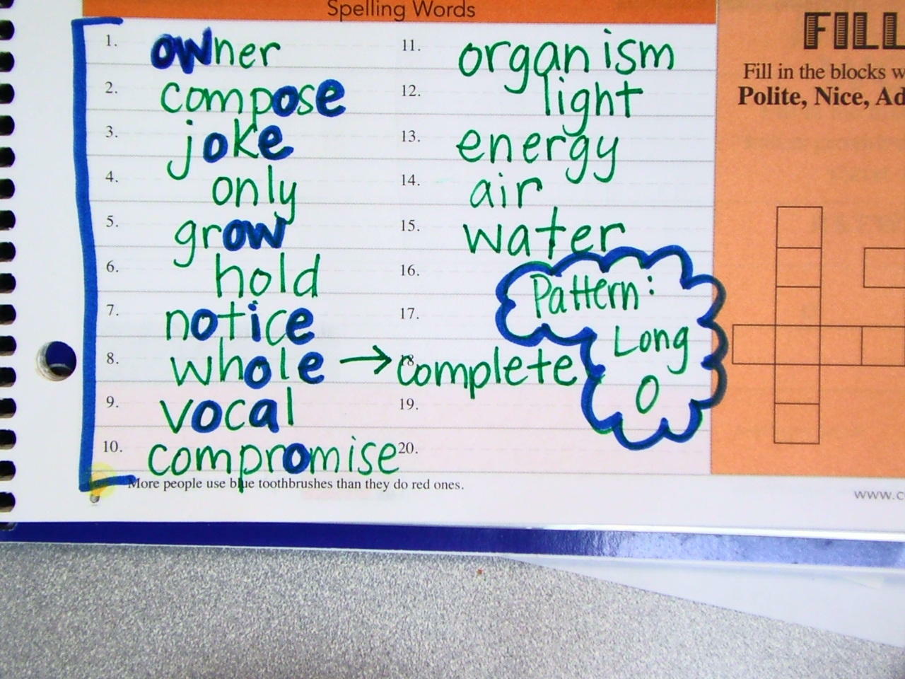 Weekly Spelling Words – Mrs. Brady's 4th grade class