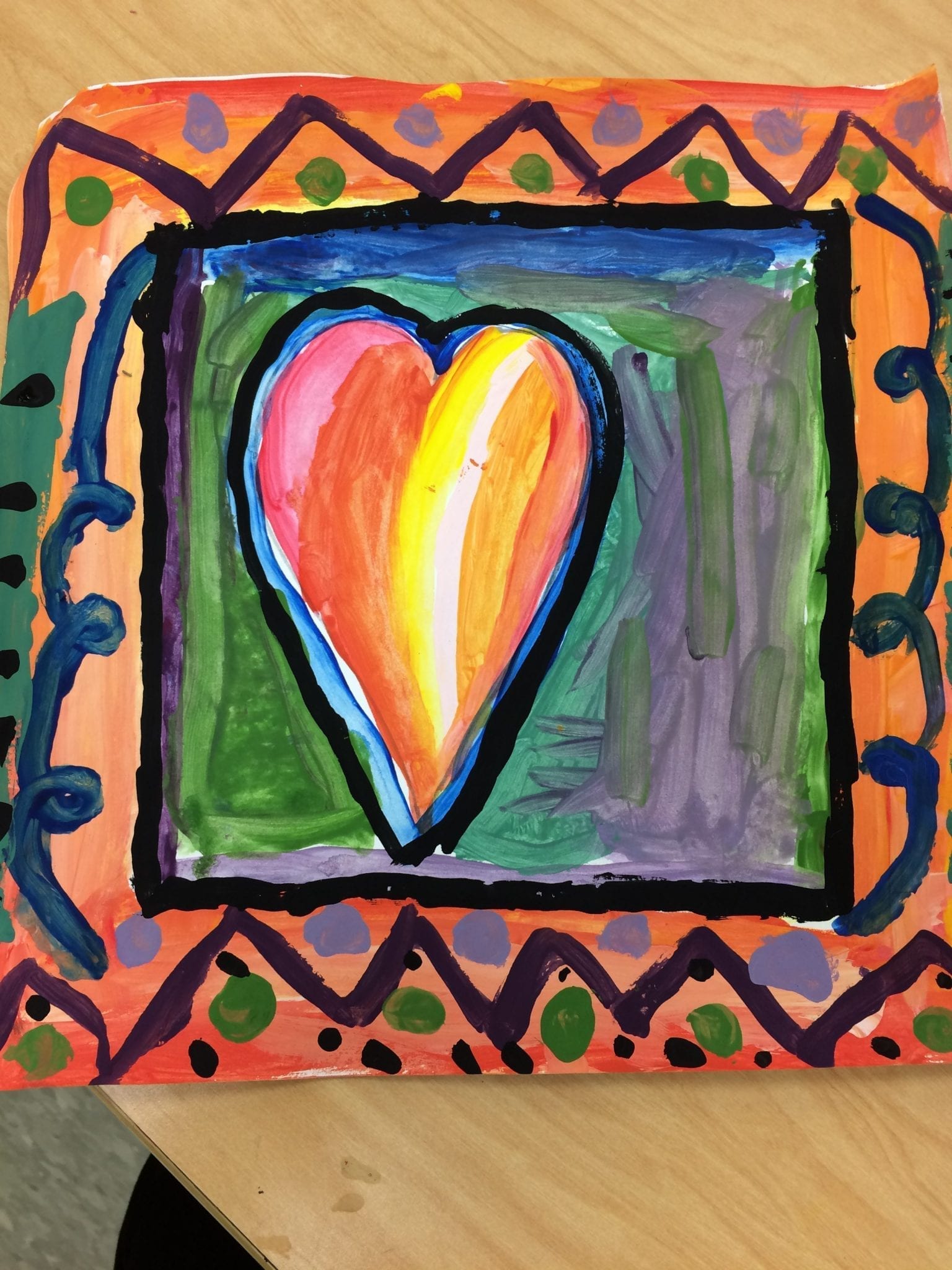 Third Grade Peter Max Hearts – Art With Ms. Bruce