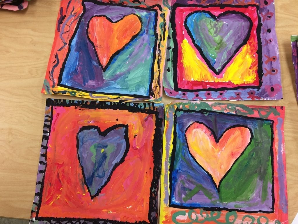 Third Grade Peter Max Hearts – Art With Ms. Bruce
