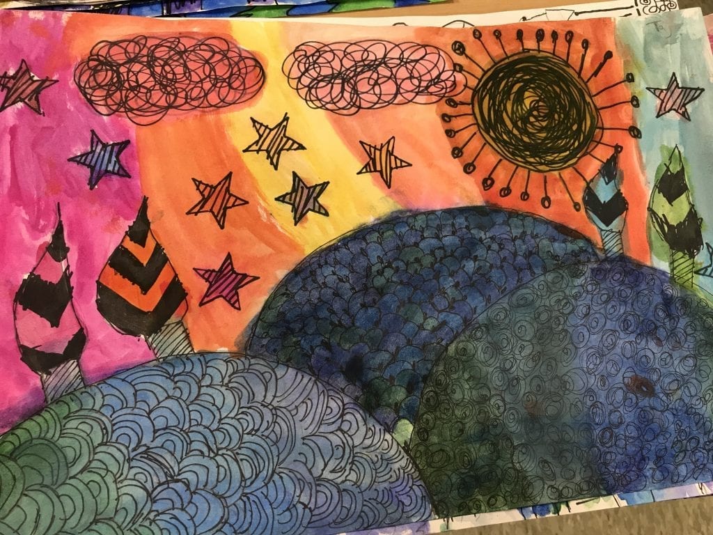 Fourth Grade Zentangle Landscapes – Art With Ms. Bruce