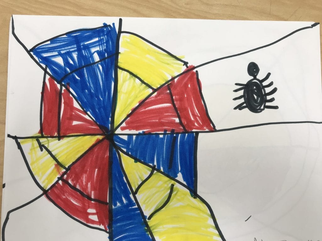 Kindergarten Mondrian Spider Webs and Collages – Art With Ms. Bruce
