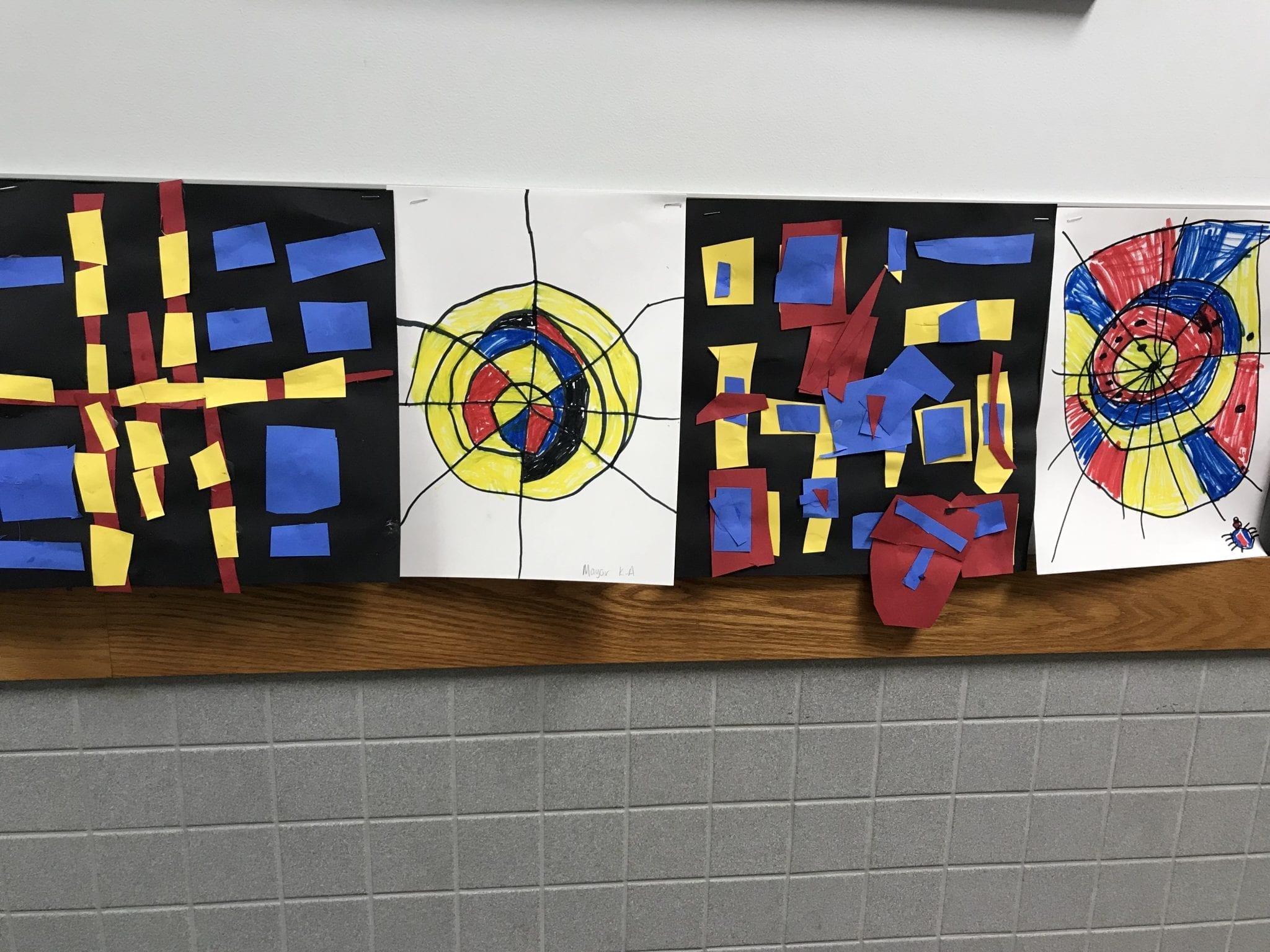 Kindergarten Mondrian Spider Webs and Collages – Art With Ms. Bruce