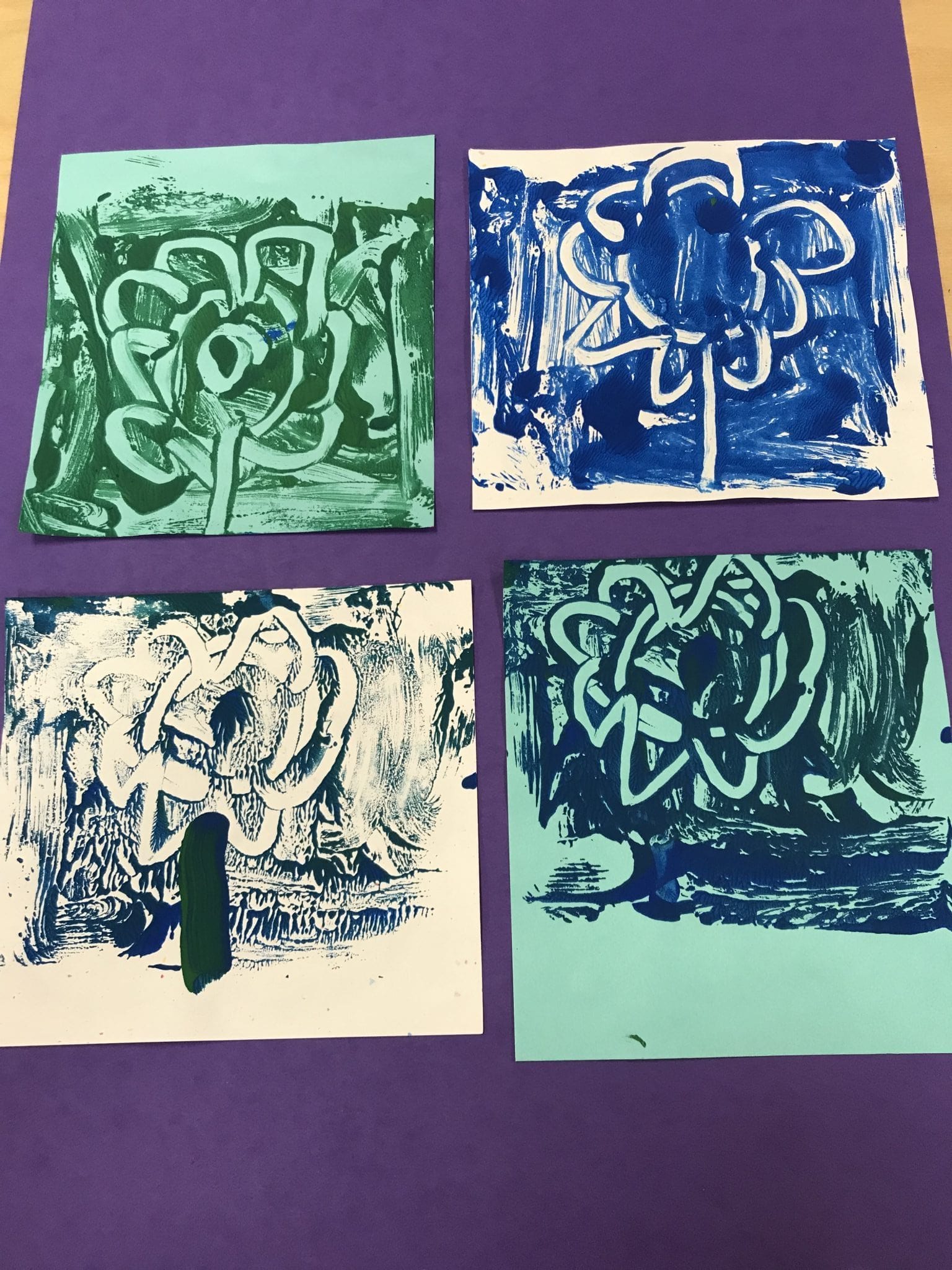 Young 5 Flower Monoprints – Art With Ms. Bruce