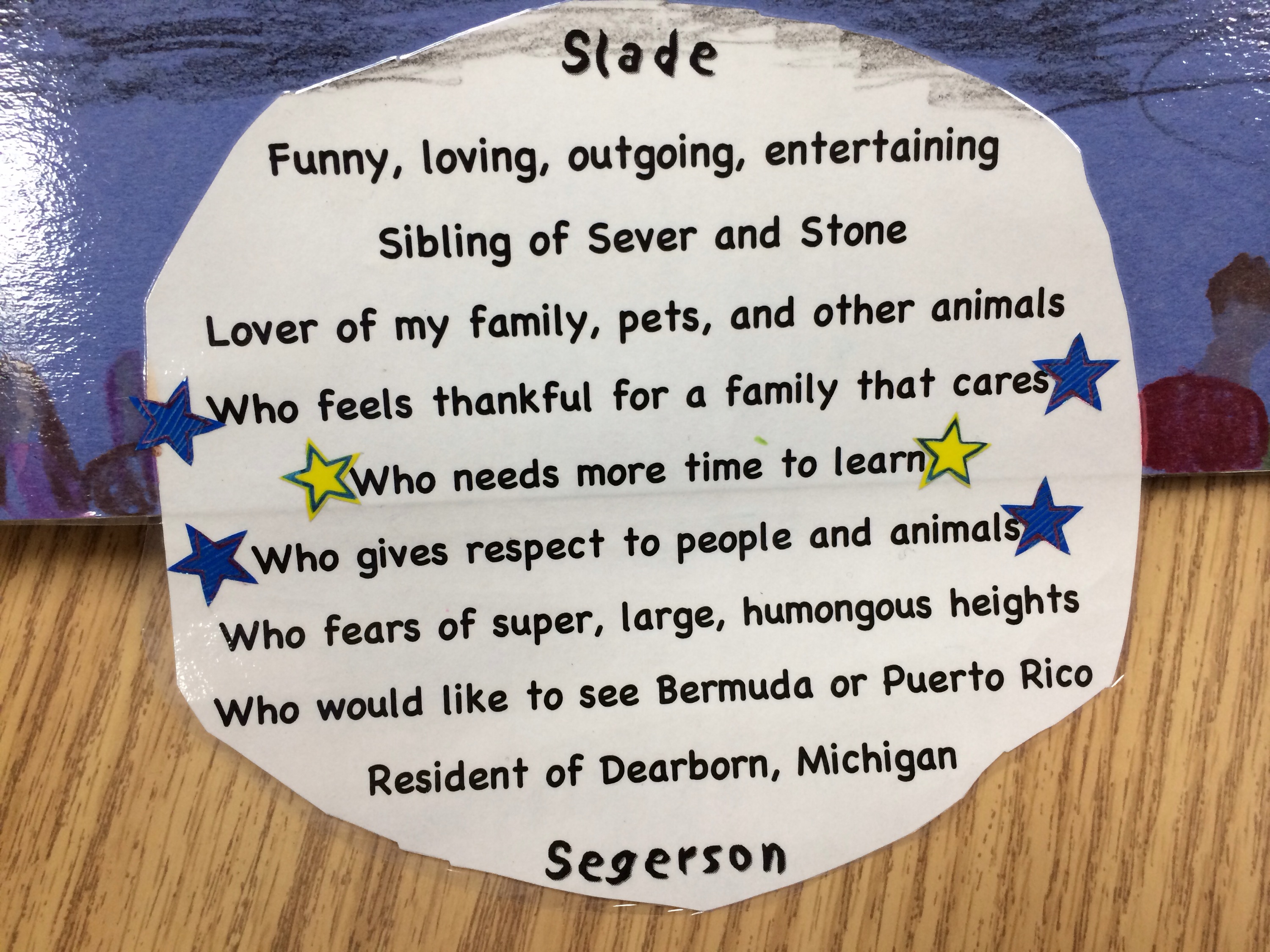 Mr D s Blog Bio Poem Example