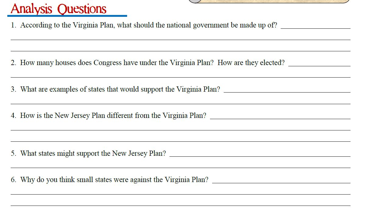 18. Analysis Questions – Ms. Saghir's U.S. Government Class