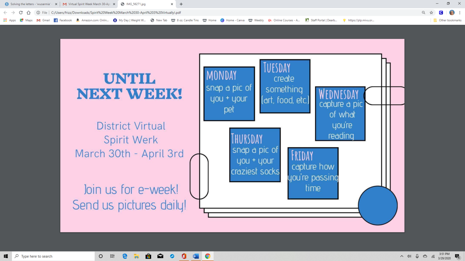March 2020 – Mrs. Frizzell's Dream Team