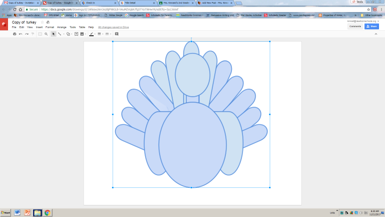 Gobble, Gobble – Turkey Drawing | Mrs. Kinnaird's Library Blog
