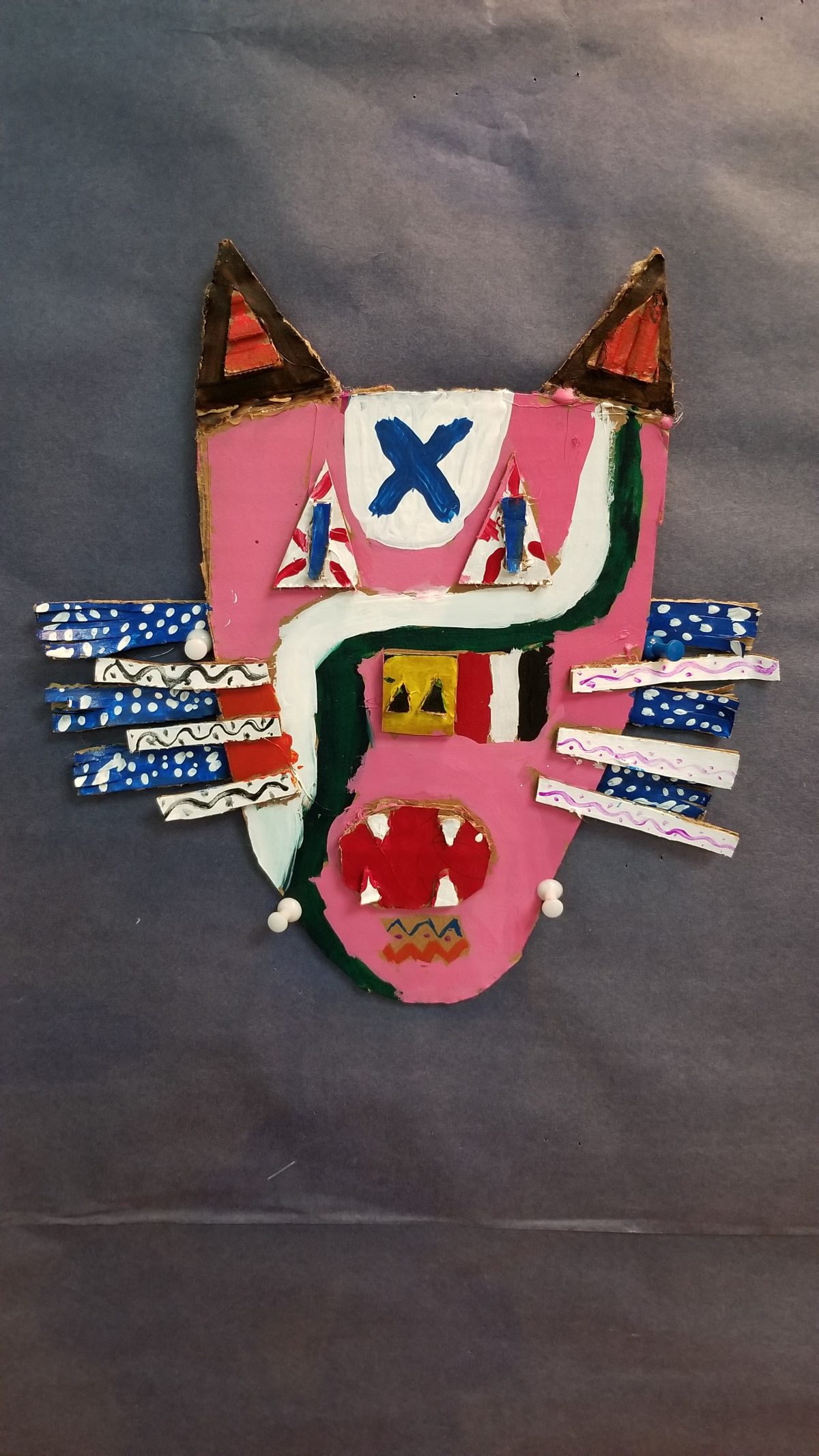 Cardboard Masks! – Mrs. Kruger – Lowrey Middle School Art