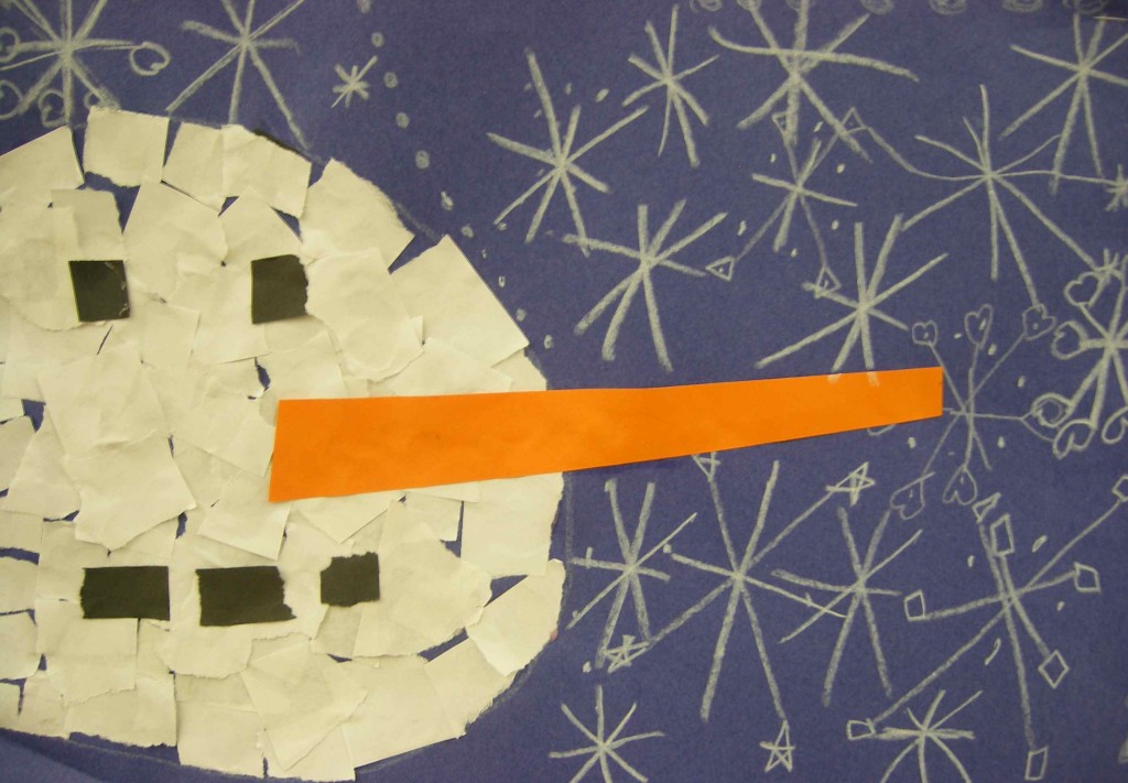 2nd grade Torn Paper Snowmen! | Maples Elementary K-5 Art Mrs. Briggs