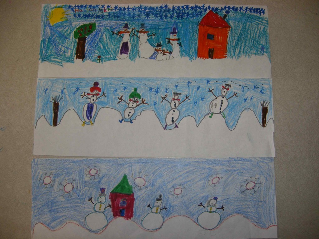 1st grade Snow Families! | Maples Elementary K-5 Art Mrs. Briggs