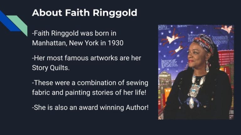 Artist, Author, Illustrator Faith Ringgold! | Maples Elementary K-5 Art ...
