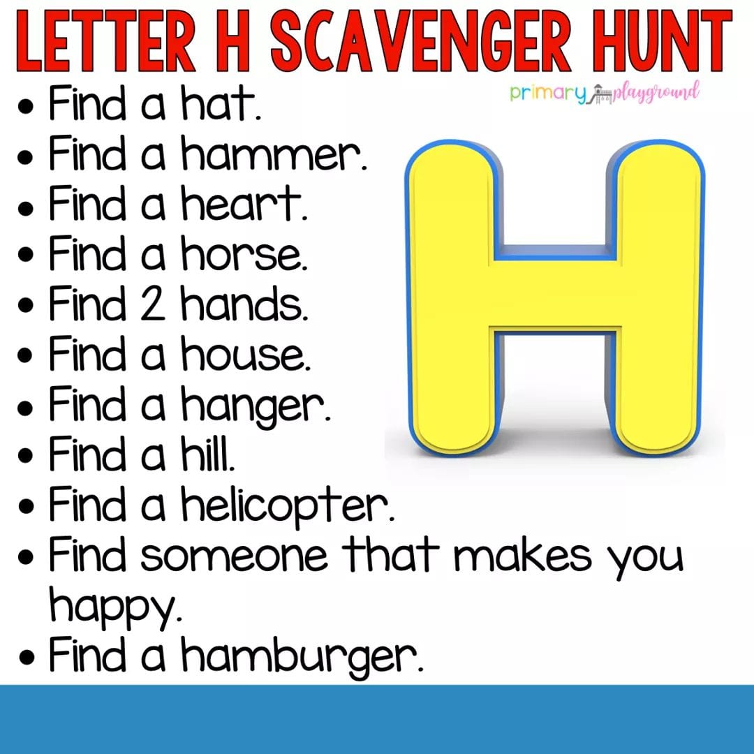 Letter G and H Scavenger Hunt » Snow All Day Preschool
