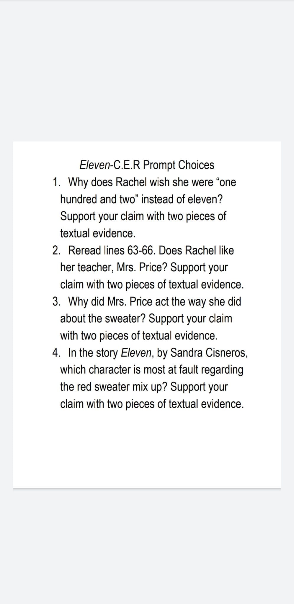 In Class Assignments | Mrs. Nasser- Karkaba's English Language Arts ...