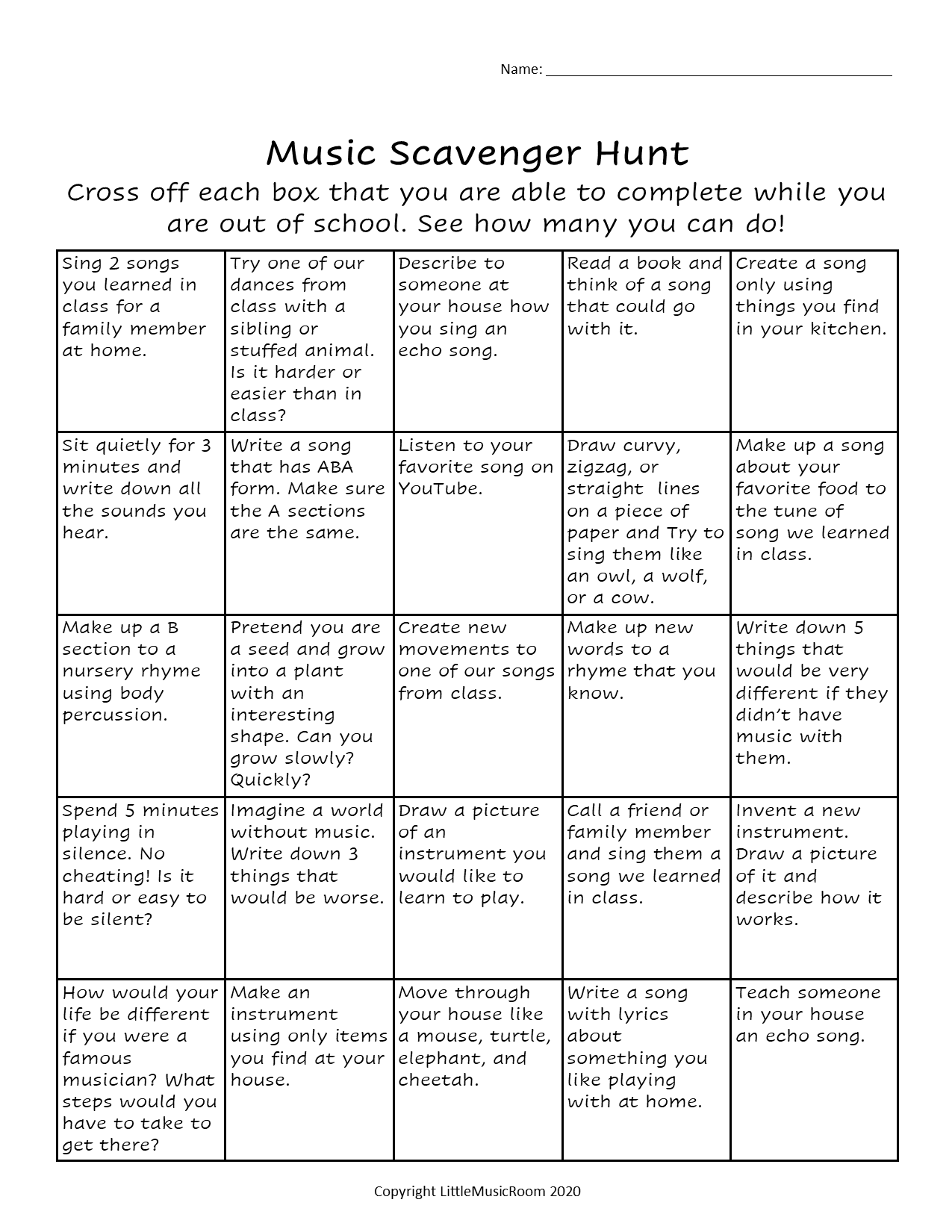 Week of March 13th, 2020 – Mrs. Scannell's Music Room