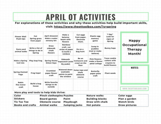 April is OT Month!! Click on me to see calendar of activities ...