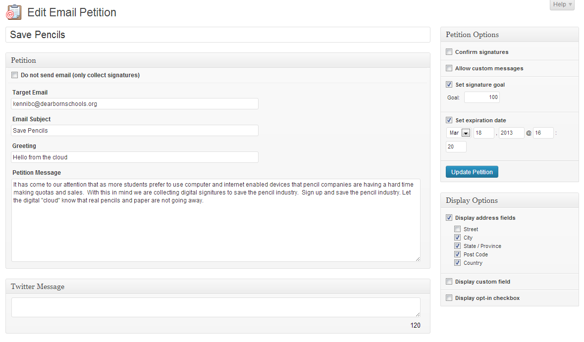 speakup_petition_setup – iBlog Teacher Websites
